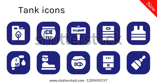 Tank Icon Set 10 Filled Tank Stock Vector (Royalty Free) 1289690197