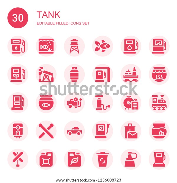 Tank Icon Set Collection 30 Filled Stock Vector (Royalty Free ...