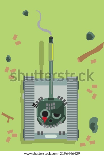 Tank Skull Head Concept Editable Clip Stock Vector (Royalty Free ...