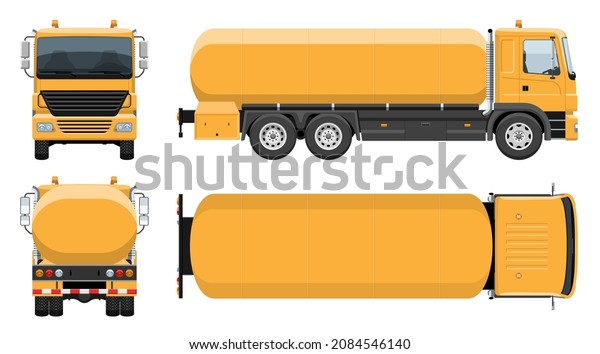 Tanker Truck Vector Template Simple Colors Stock Vector (Royalty Free ...