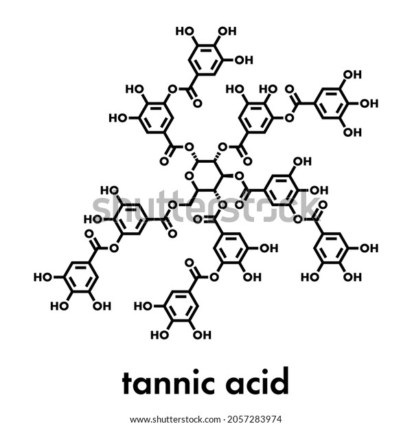 Molécula de ácido tánico (se muestra: vector de stock (libre de ...