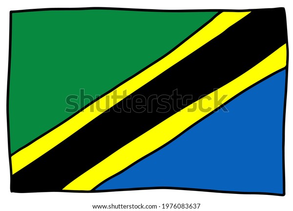 Tanzania Flag Doodle Hand Drawing Sketch Stock Vector (Royalty Free ...