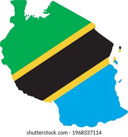 Tanzania Map Anf Flag Icon Vector Stock Vector (Royalty Free ...