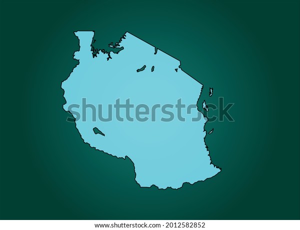 Tanzania Map Cyan Color On Green Stock Vector (Royalty Free) 2012582852 ...