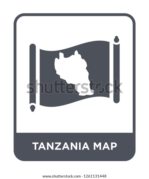 Tanzania Map Icon Vector On White Stock Vector (Royalty Free ...
