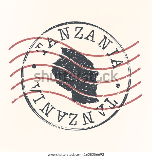 Tanzania Stamp Map Postal Design Silhouette: vector de stock (libre de ...