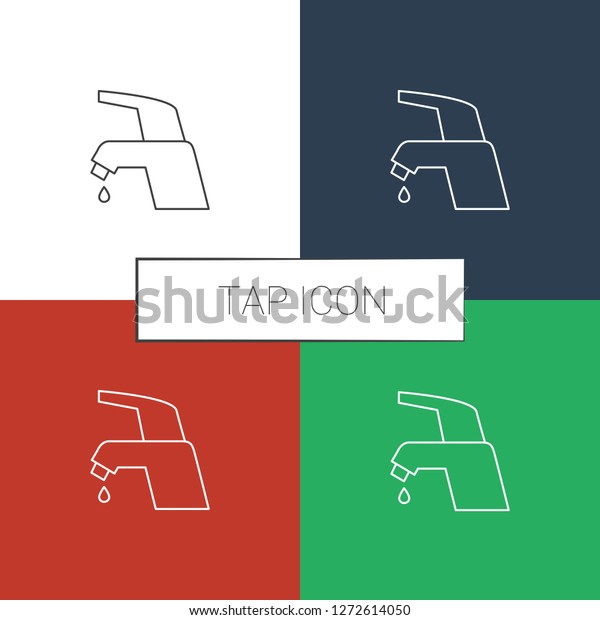 Tap Icon White Background Editable Line Stock Vector (Royalty Free ...