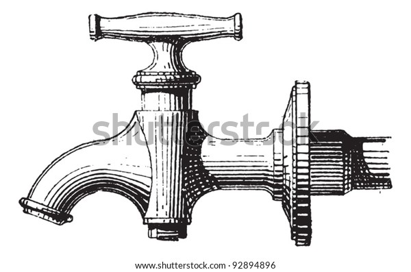 Tap Isolated On White Background Vintage Stock Vector (Royalty Free ...