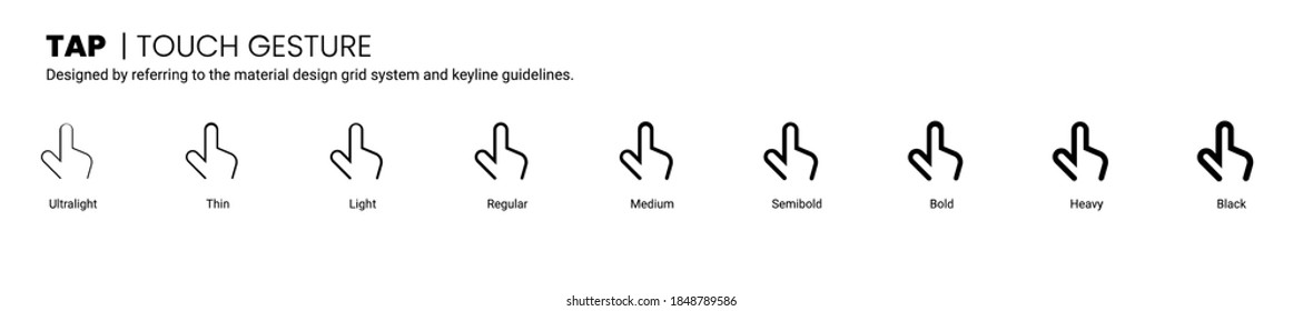 Tap Screen Touch Gesture Icon Designed Stock Vector (Royalty Free ...