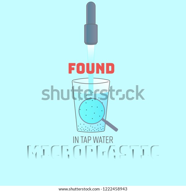 Tap Water Contamination Plastic Particles Enlargement Stock Vector ...