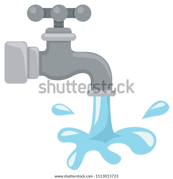 Tap Water Water Over White Background Stock Vector (Royalty Free ...