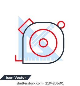Tape Measure Icon Logo Vector Illustration Stock Vector (Royalty Free ...