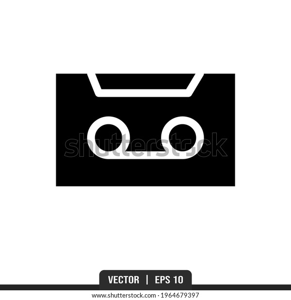 Tape Recorder Silhouette Icon Vector Illustration Stock Vector (Royalty ...
