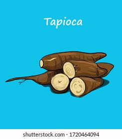 Tapioca Root Food Vector Illustration Blue Stock Vector (Royalty Free) 1720464094 | Shutterstock