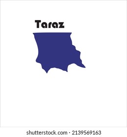 Taraz Map On White Background Stock Vector (Royalty Free) 2139569163 ...