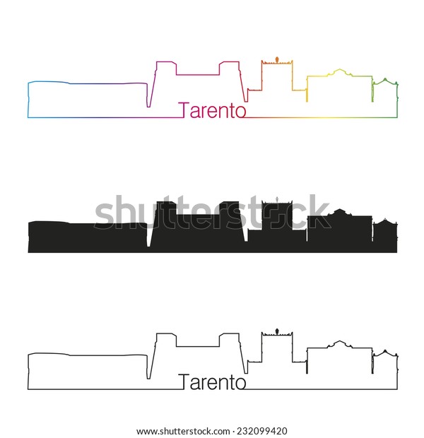 Tarento Skyline Linear Style Rainbow Editable: vector de stock (libre ...