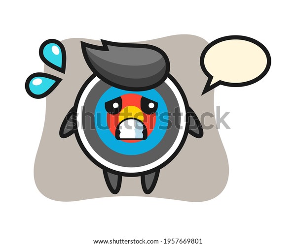 Target Archery Mascot Character Afraid Gesture Stock Vector (Royalty ...