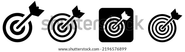 Target Arrow Icons On White Background Stock Vector (Royalty Free ...