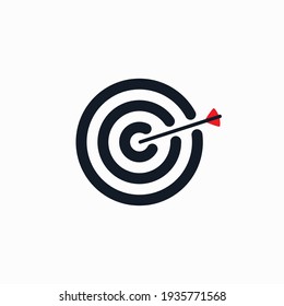 Target Arrow Over White Simple Vector Stock Vector (Royalty Free ...