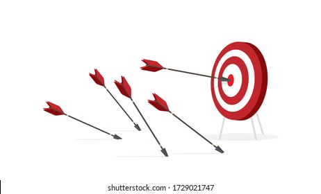 Target Arrows Isolated On White Background Stock Vector (Royalty Free ...