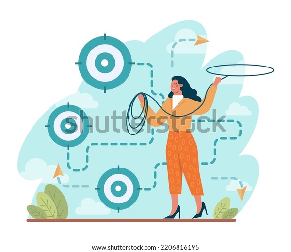 Target Concept Ambitious Characters Aiming Target Stock Vector (Royalty ...