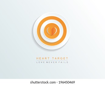 Target Emboss Vector Heart Orange Color Stock Vector (Royalty Free ...
