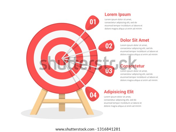 Target Four Arrows Four Steps Your Stock Vector (Royalty Free ...