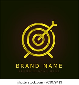 Target Golden Metallic Logo Stock Vector (Royalty Free) 703079413 ...