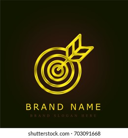 Target Golden Metallic Logo Stock Vector (Royalty Free) 703091668 ...