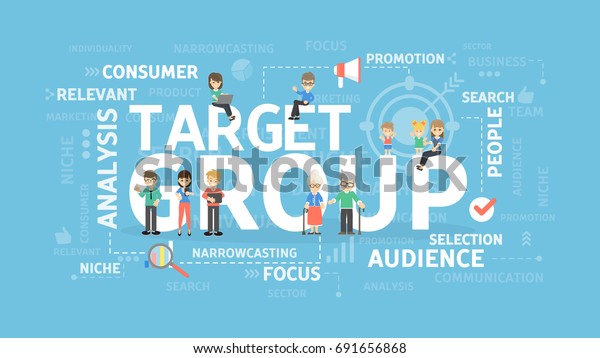 Target Group Illustration Idea Audience Marketing Stock Vector (Royalty ...