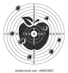 Target Gun Bullet Holes Vector Classic Stock Vector (Royalty Free ...