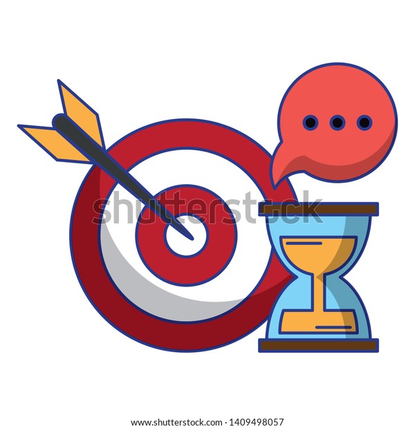 Target Hourglass Icon Cartoon Vector Illustration Stock Vector (Royalty ...