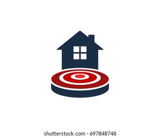 Target House Icon Logo Design Element Stock Vector (Royalty Free ...