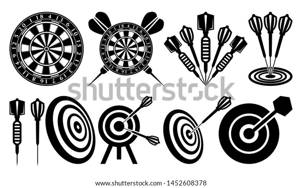 Target Icon Dartboard Dart Bundle Vector Stock Vector (Royalty Free ...