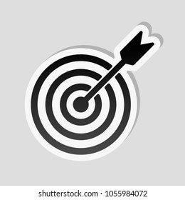 Target Icon Sticker Style White Border Stock Vector (Royalty Free ...