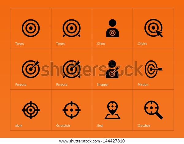 Target Icons On Orange Background Vector Stock Vector (Royalty Free ...