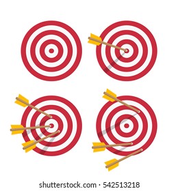 Target Icons Set Arrow Hitting Target Stock Vector (Royalty Free ...