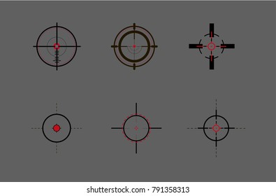 Target Icons Set Sniper Scope Symbol Stock Vector (Royalty Free ...