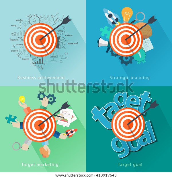 Target Ideas Concept Flat Design Background Stock Vector (Royalty Free ...
