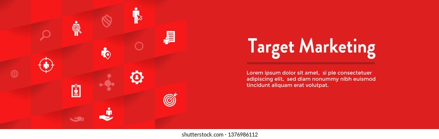 Target Marketing Icon Set Web Header 스톡 벡터(로열티 프리) 1376986112 ...