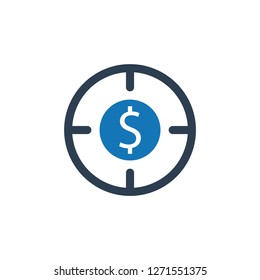 Target Money Icon Stock Vector (Royalty Free) 1271551375 | Shutterstock