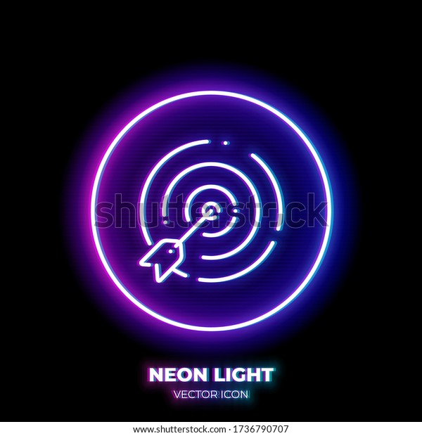 Target Neon Light Line Art Vector Stock Vector (Royalty Free ...