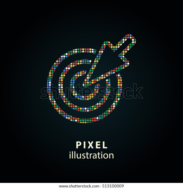 Target Pixel Icon Vector Illustration Design Stock Vector (Royalty Free ...