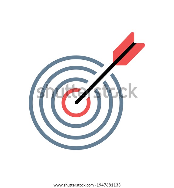 Target Red Arrow Line Icon Stock Vector (Royalty Free) 1947681133 ...