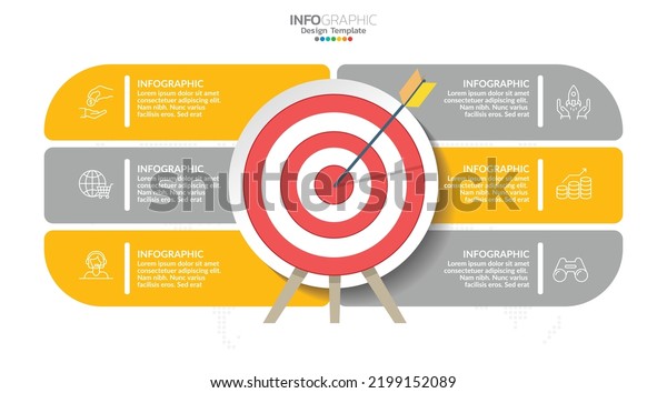 Target Six Steps Your Goal Infographic Stock Vector (Royalty Free ...