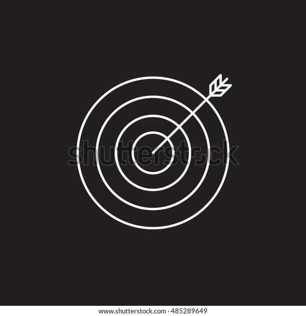 Target Thin Line Icon Bullseye Outline Stock Vector (Royalty Free ...