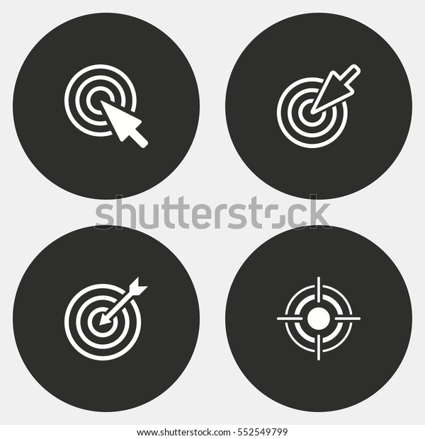 Target Vector Icon White Illustration Isolated Stock Vector (Royalty ...
