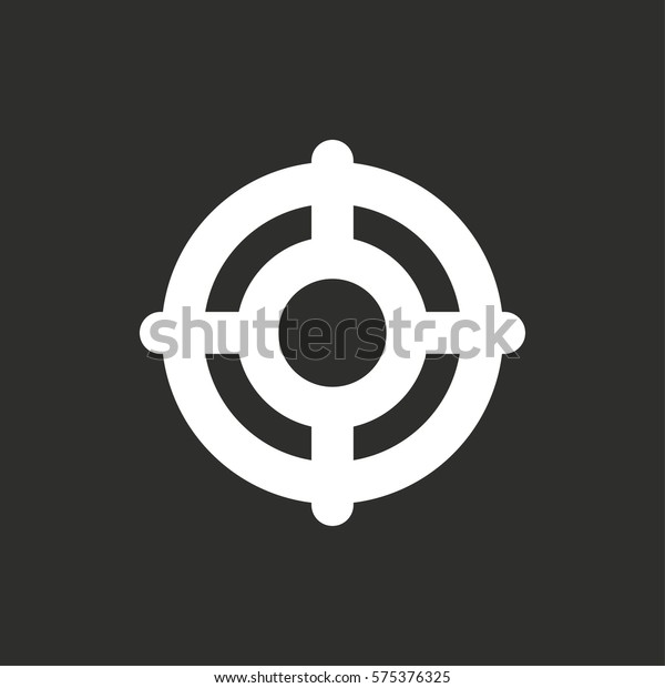 Target Vector Icon White Illustration Isolated Stock Vector (Royalty ...