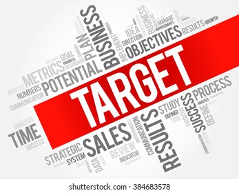 Target Word Cloud Business Concept Background Stock Vector (Royalty ...