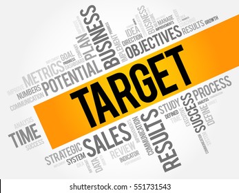 Target Word Cloud Collage Business Concept Stock Vector (Royalty Free ...